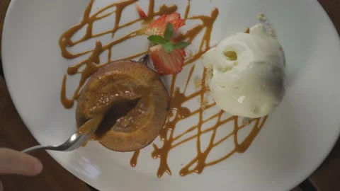 A stationary top-down shot of a Dulce de... | Stock Video | Pond5