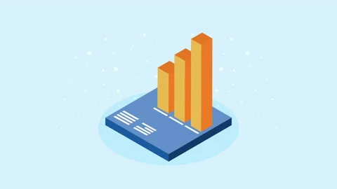 statistics bars isometric infographic an... | Stock Video | Pond5