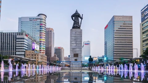 Statue of Admiral Yi Sun-Shin at Gwanghw... | Stock Video | Pond5