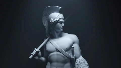 Statue Of an Ancient Greek Warrior anima... | Stock Video | Pond5