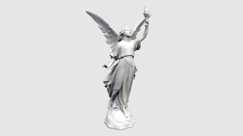 The statue of an angel rotating - 3d re... | Stock Video | Pond5
