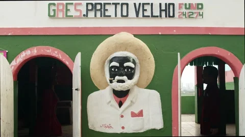 Statue of a black man with chip hat at t... | Stock Video | Pond5