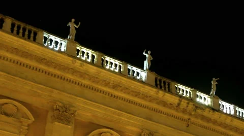 Statue on Capitol Square. Night. Rome, I... | Stock Video | Pond5