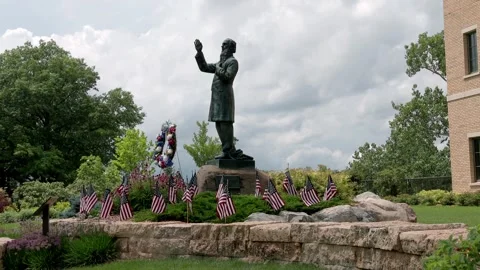 Statue of Father William Corby on the ca... | Stock Video | Pond5