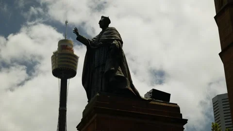 Statue of Gardinal Patrick Moran and Syd... | Stock Video | Pond5