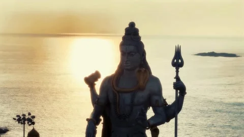 statue of iShva at sunset, Shiva Lord, ... | Stock Video | Pond5