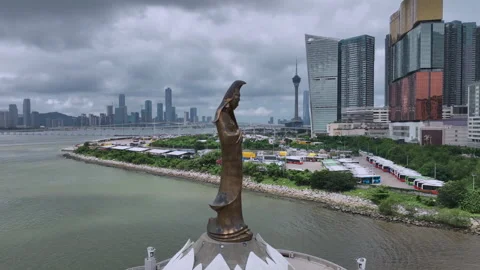Statue Of The Kun Iam Ecumenical Center ... | Stock Video | Pond5