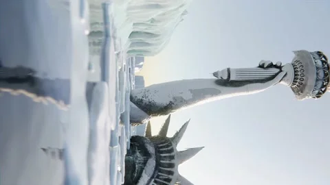 Statue of Liberty frozen in an apocalypt... | Stock Video | Pond5