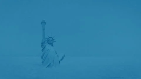 Statue Of Liberty In Ice Age Disaster Sc... | Stock Video | Pond5