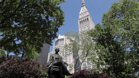 Statue in Madison Square Park, Manhattan | Stock Video | Pond5