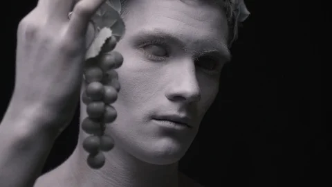 Statue of the man with laurel wreath bli... | Stock Video | Pond5