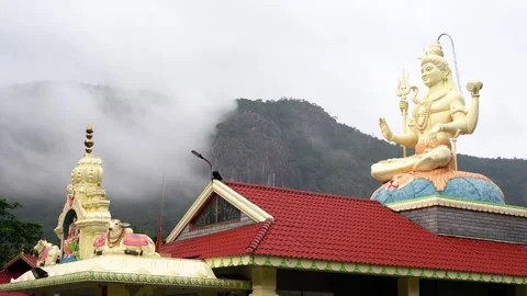 Statue of meditating Hindu god Shiva tem... | Stock Video | Pond5