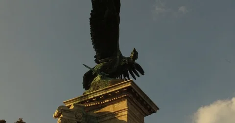 Statue of the Turul bird with sword in t... | Stock Video | Pond5