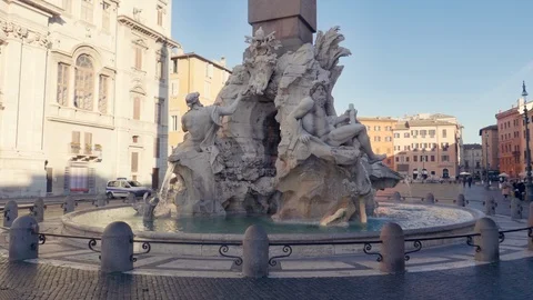 Statue of Zeus in Bernini's fountain of ... | Stock Video | Pond5
