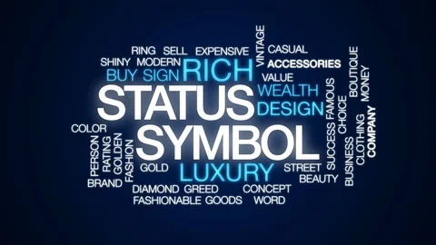 Status symbol animated word cloud, text ... | Stock Video | Pond5