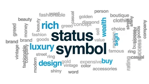 Status symbol animated word cloud, text ... | Stock Video | Pond5