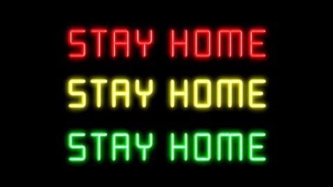 Stay Home Neon Sign Animation | Stock Video | Pond5