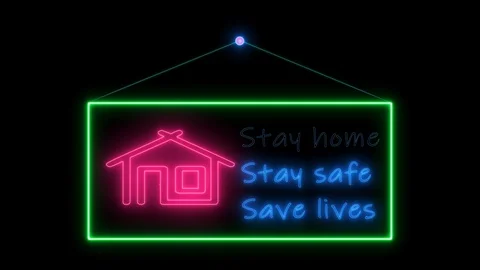 Stay at home, stay safe, save lives | Stock Video | Pond5