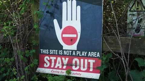 Stay out no entry sign | Stock Video | Pond5