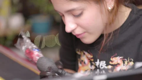 Steady Close-up shot of the face of a fe... | Stock Video | Pond5