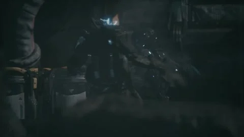 The stealth soldier stabs the robot with... | Stock Video | Pond5