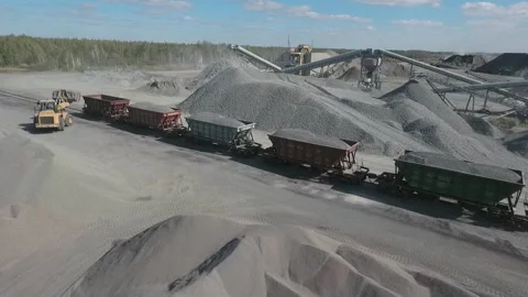 Steam locomotive cars loaded with sand a... | Stock Video | Pond5