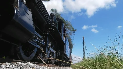 Steam Locomotive Puffing along Amish Cou... | Stock Video | Pond5