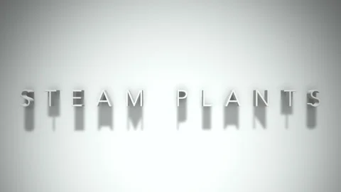 steam plants 3D title animation white te... | Stock Video | Pond5