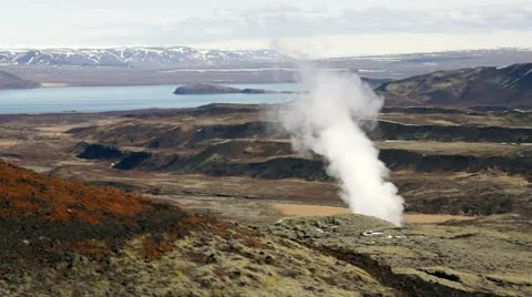 Steam rising from a geothermal spring in... | Stock Video | Pond5
