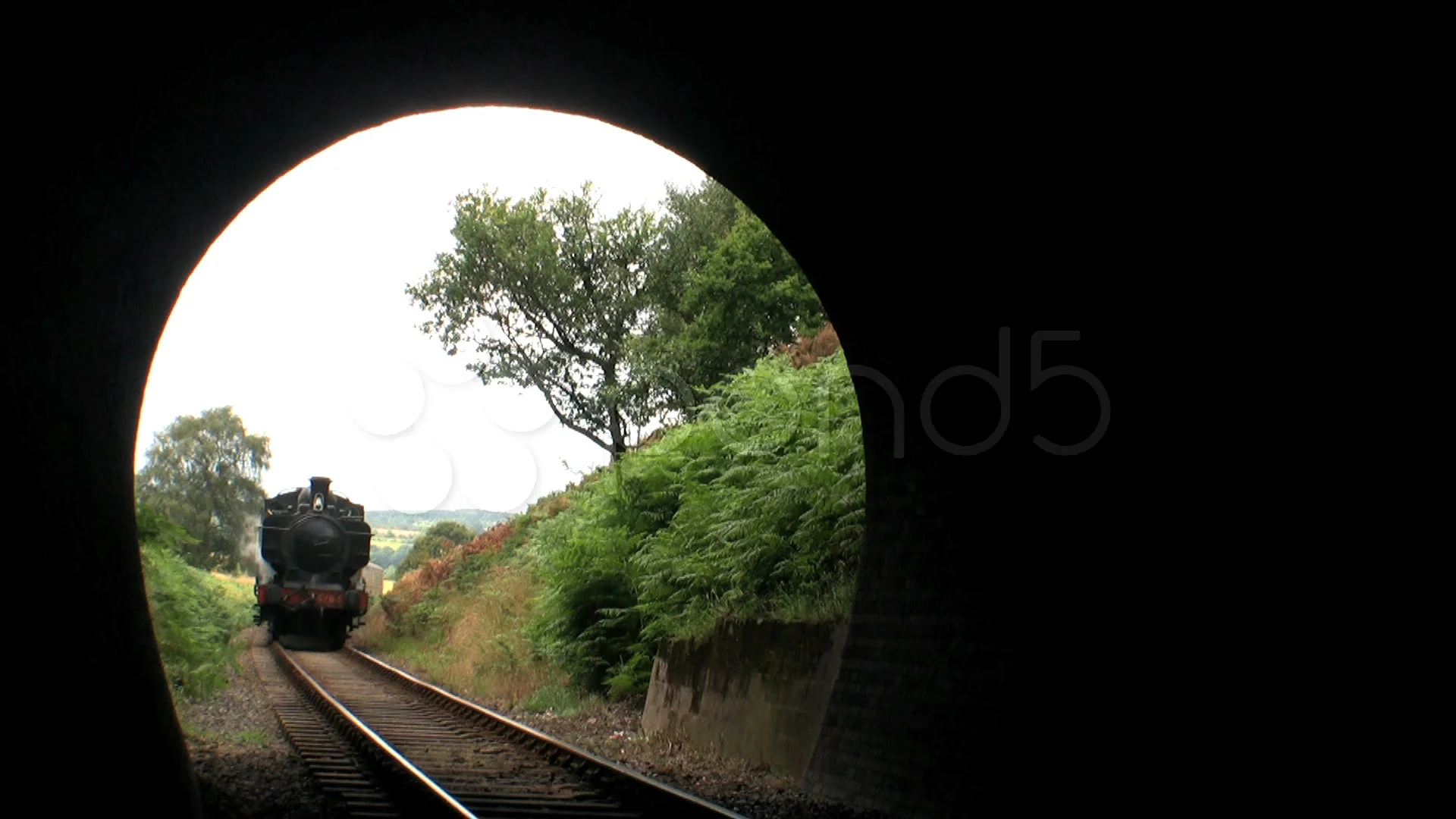 Freight Train Entering Tunnel