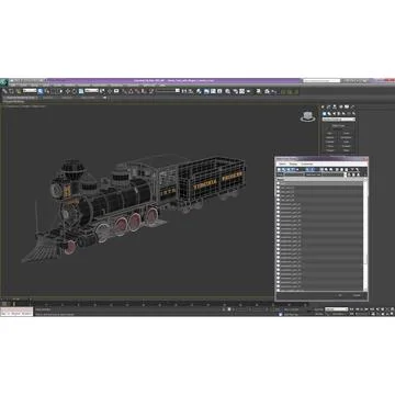 3D Model: Steam Train with Wagon 3 #91427841 | Pond5