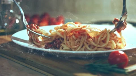 Steam transformation effect of Spaghetti... | Stock Video | Pond5