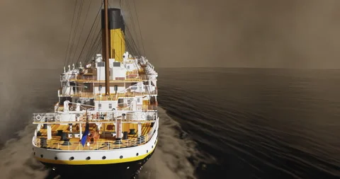 Steamboat ocean liner deck in evening mi... | Stock Video | Pond5