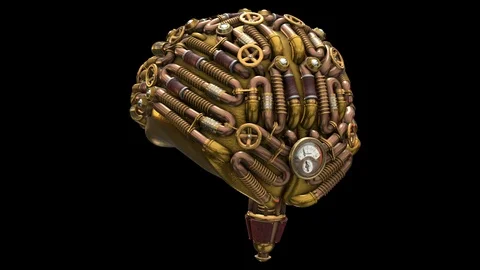 Steampunk Human Brain 3d model. 4K anima... | Stock Video | Pond5