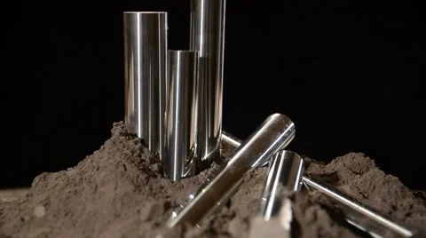 steel bars rotating over black backgroun... | Stock Video | Pond5