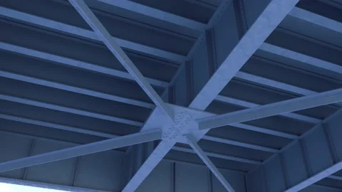 Steel bridge structure, 3D animation | Stock Video | Pond5