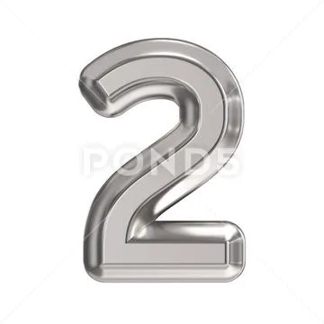 Steel font Number 2 TWO 3D Steel font Number 2 TWO 3D rendering ...