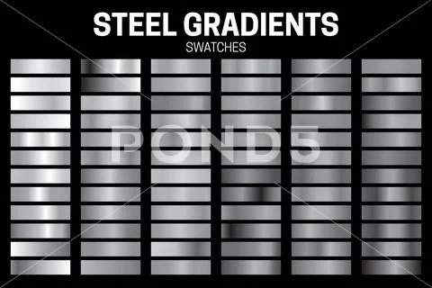 Steel Iron Color Gradient Collection of Swatches. ~ Clip Art #249648827
