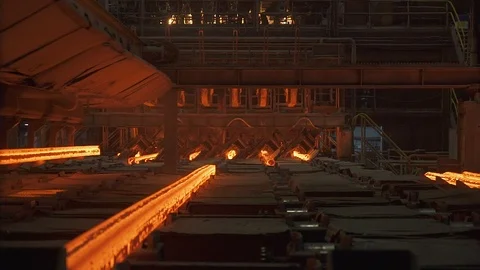 Steel mill, steel bars and pipe producti... | Stock Video | Pond5