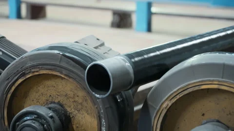 Steel pipe full of water inside going th... | Stock Video | Pond5