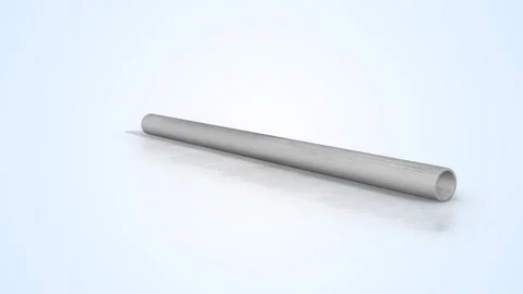 Steel Pipe on a Light Reflective Floor. ... | Stock Video | Pond5