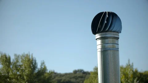 Steel Wind Directional Chimney working. ... | Stock Video | Pond5