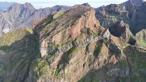 Steep mountain cliffs with horizontal ge... | Stock Video | Pond5