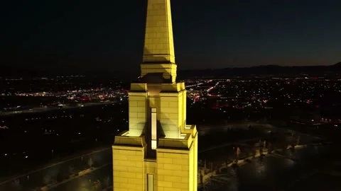 Steeple Spire atop LDS Mormon Temple at ... | Stock Video | Pond5