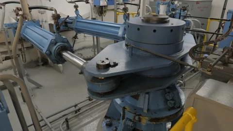 Steering gear in engine room of ship | Stock Video | Pond5