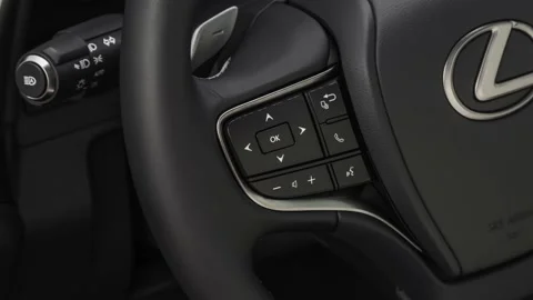 Steering wheel control buttons close up ... | Stock Video | Pond5
