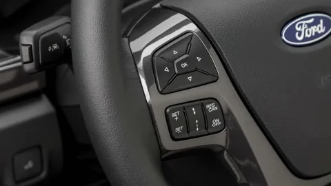 Steering wheel control buttons close up ... | Stock Video | Pond5