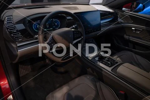 Steering wheel, Interior, cockpit BYD Han EV, ergonomic digital panel ...