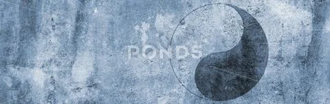 Stein wand symbol yin yang zeichen harmonie das Yin-Yang-Symbol auf ...