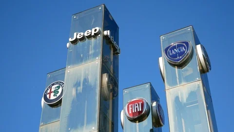 Stellantis logos in Turin | Stock Video | Pond5